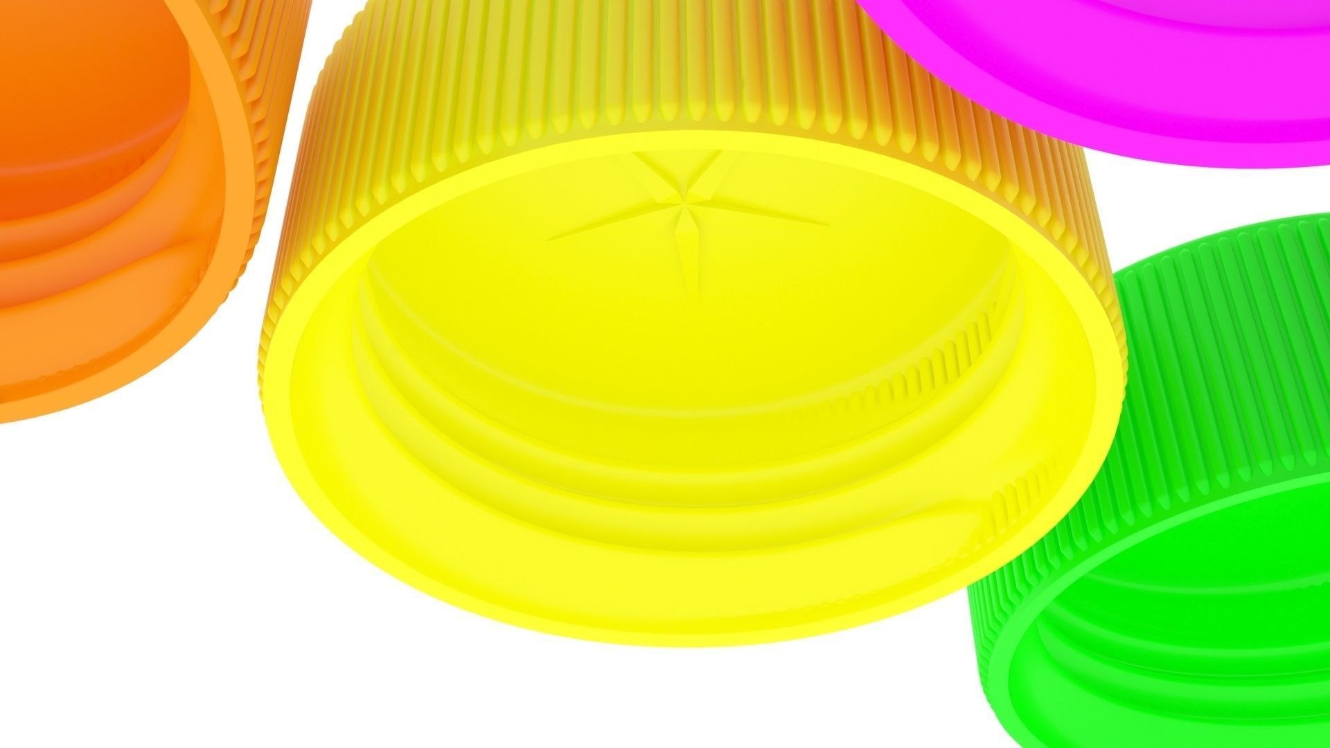 3D Plastic Bottle Caps Set - TurboSquid 2244148