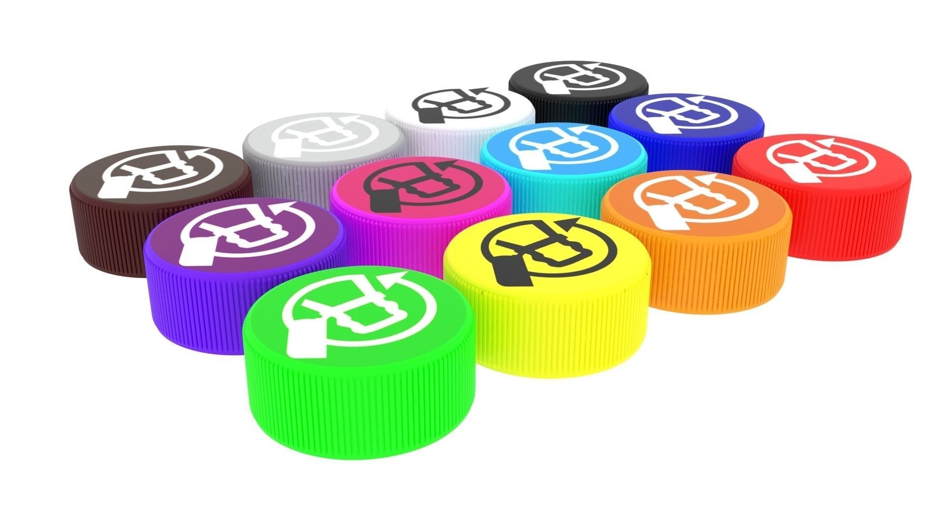 3D Plastic Bottle Caps Set - TurboSquid 2244148