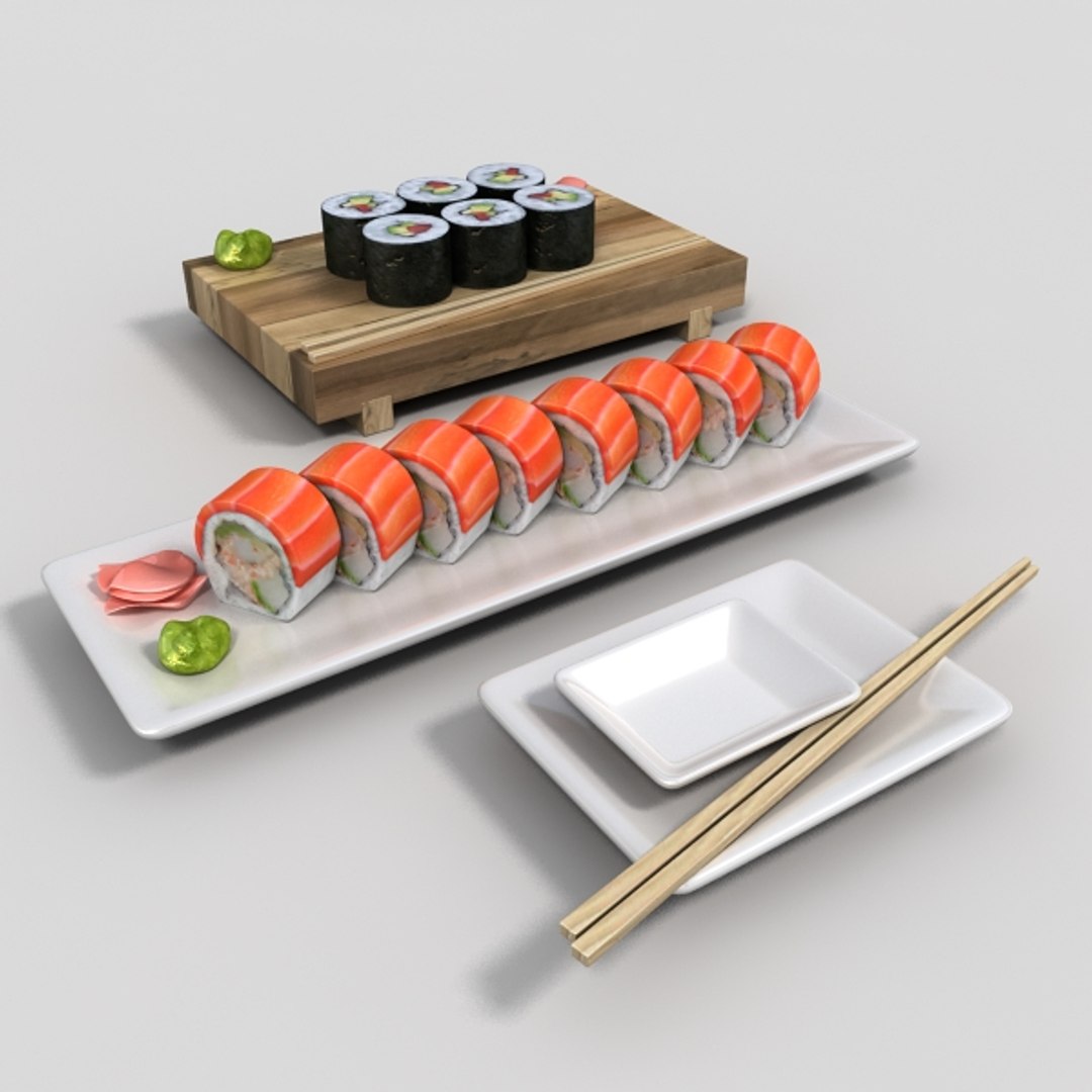 3d Model Sushi Roll