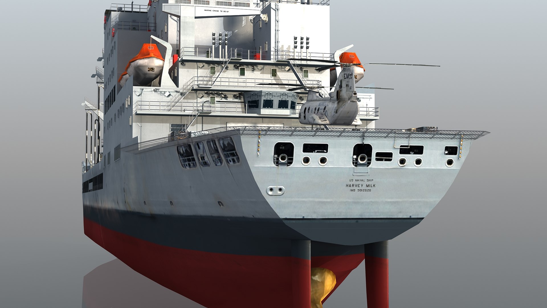 USNS Harvey Milk T-AO-206 John Lewis-class model - TurboSquid 2074477