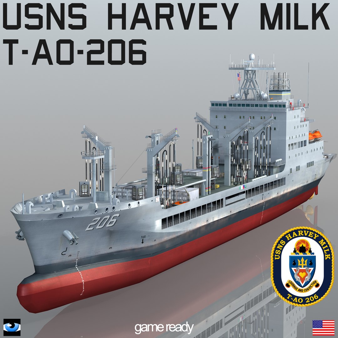 USNS Harvey Milk T-AO-206 John Lewis-class model - TurboSquid 2074477