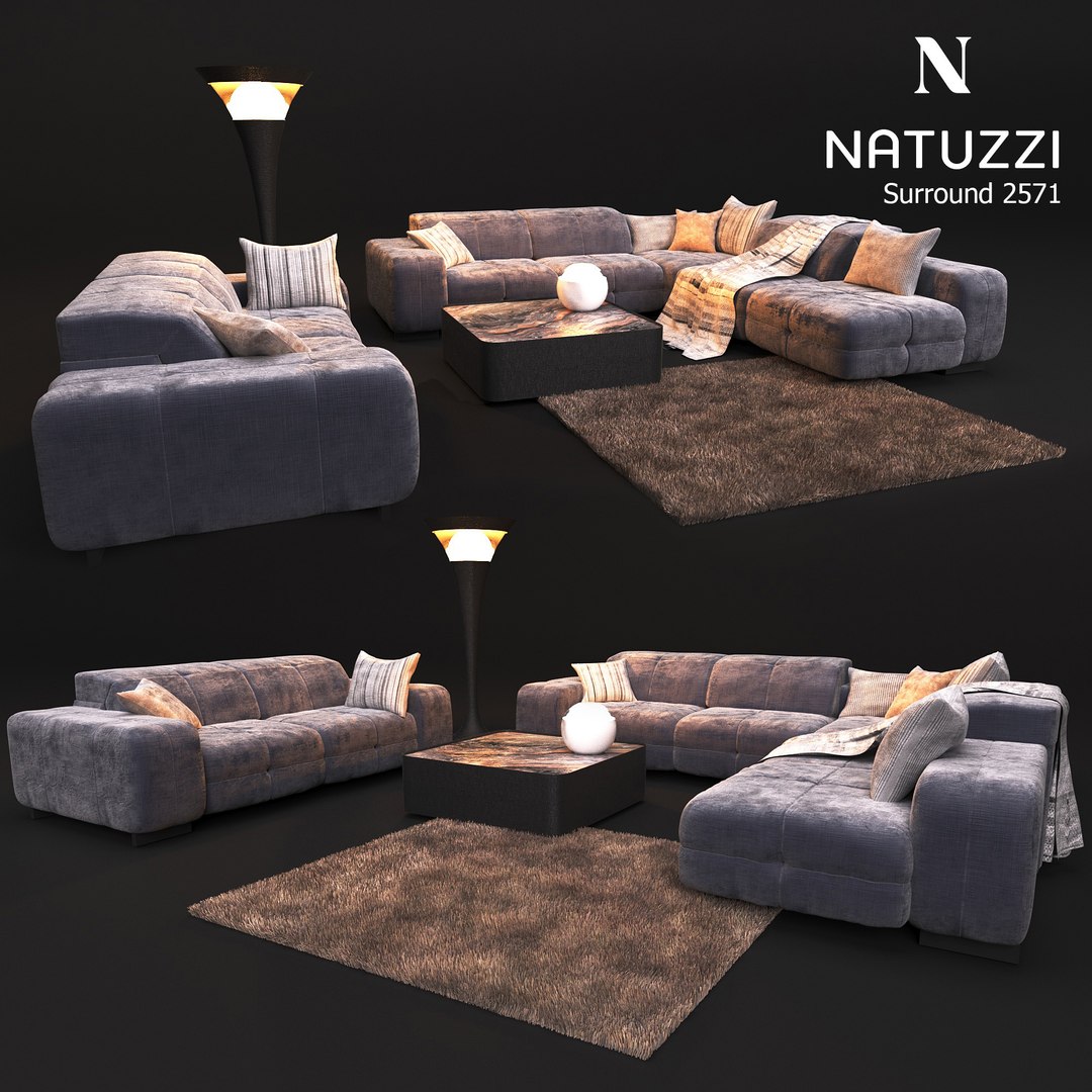 3D Model Sofa Natuzzi Surround 2571 TurboSquid 1206944