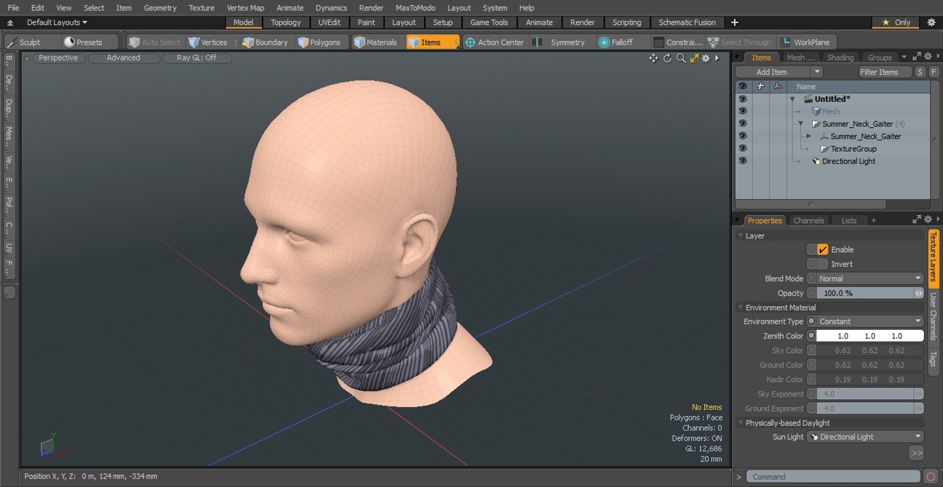 3D Summer Neck Gaiter model - TurboSquid 1782436