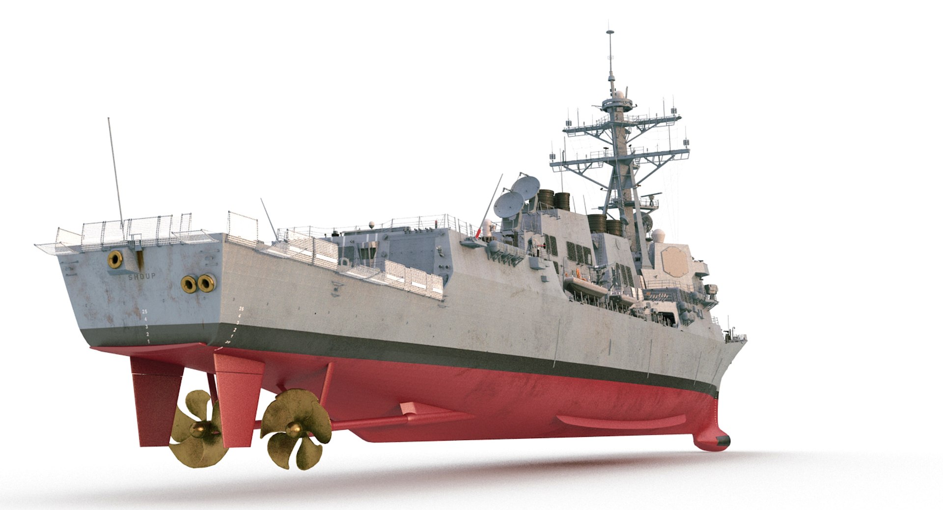 Uss Shoup Model - TurboSquid 1375967