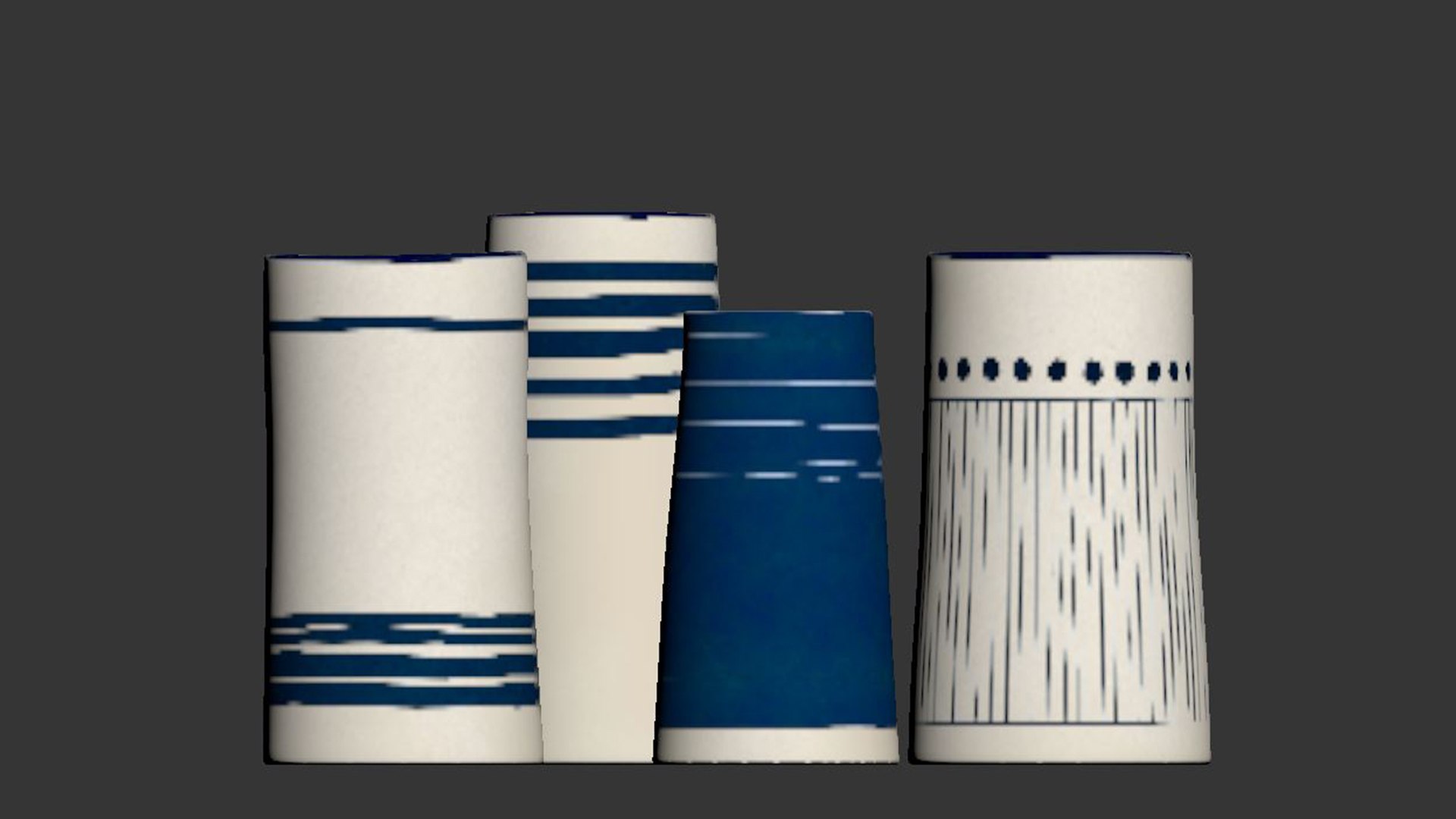 Handmade Decorated Indigo Ceramic Vase Blue 3D model - TurboSquid 2150307