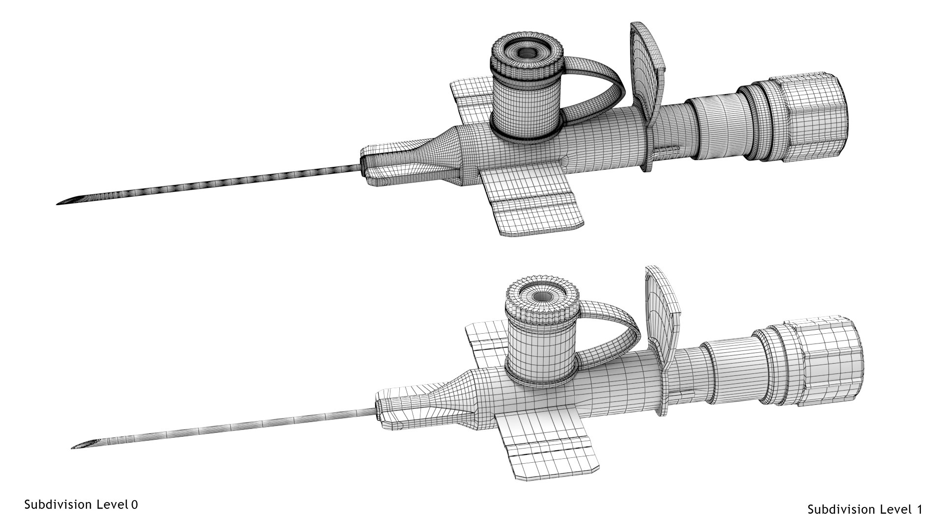 3D High And Low Cannula With Wings Model - TurboSquid 2016566