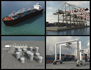 cargo ship container 3d model
