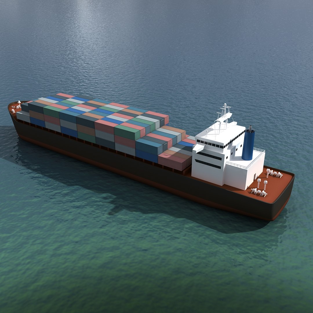 cargo ship port crane 3d max