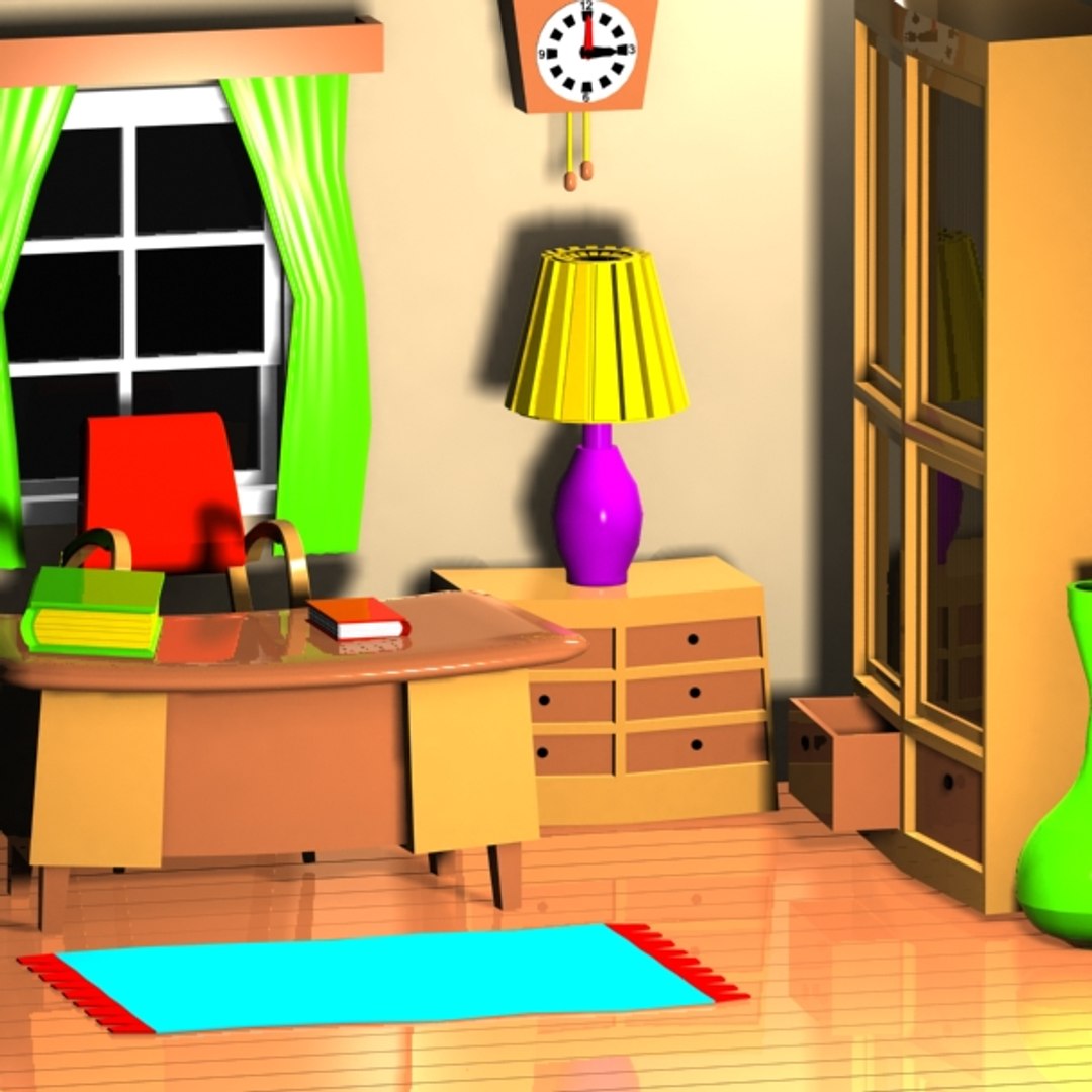 max cartoon office room