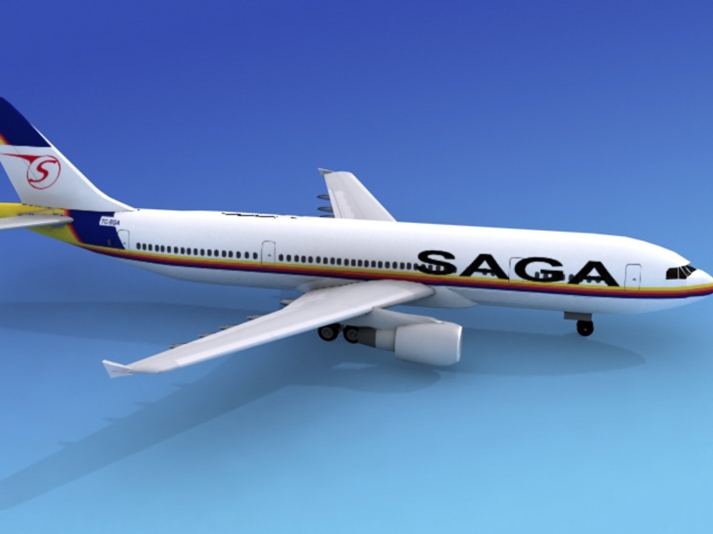 airline airbus a300 3d max