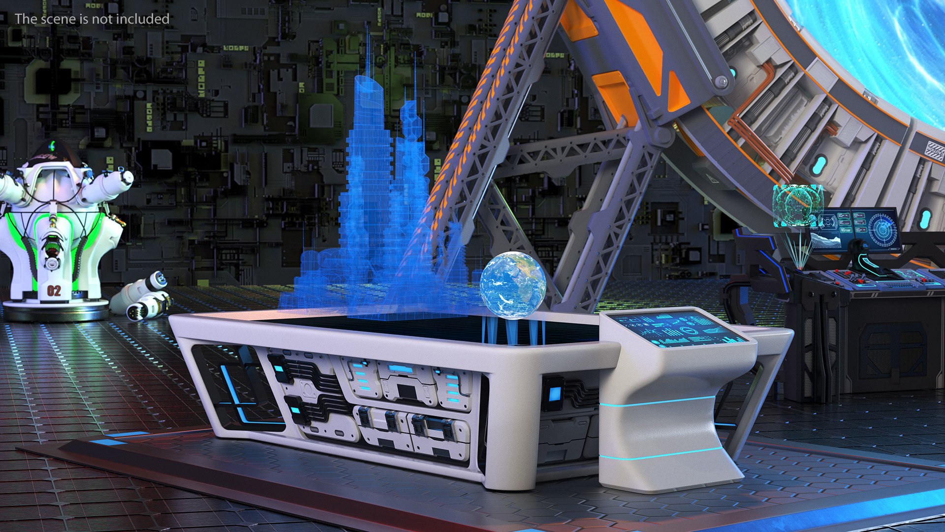 Sci-fi Holographic Table White 3D Model - TurboSquid 2195770