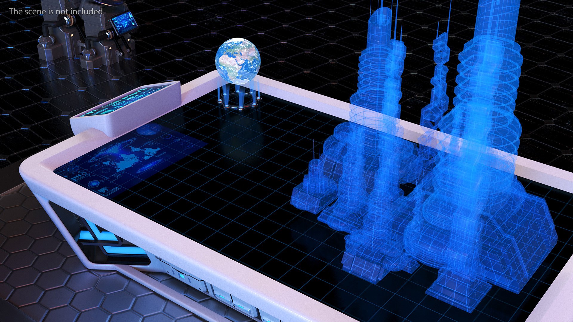 Sci-fi Holographic Table White 3D Model - TurboSquid 2195770