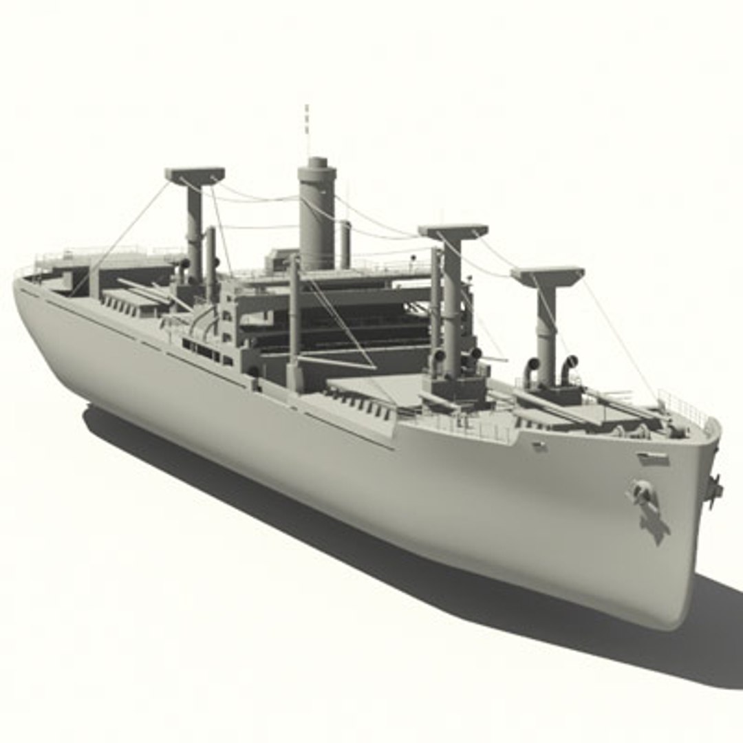 victory ship cargo 3d model