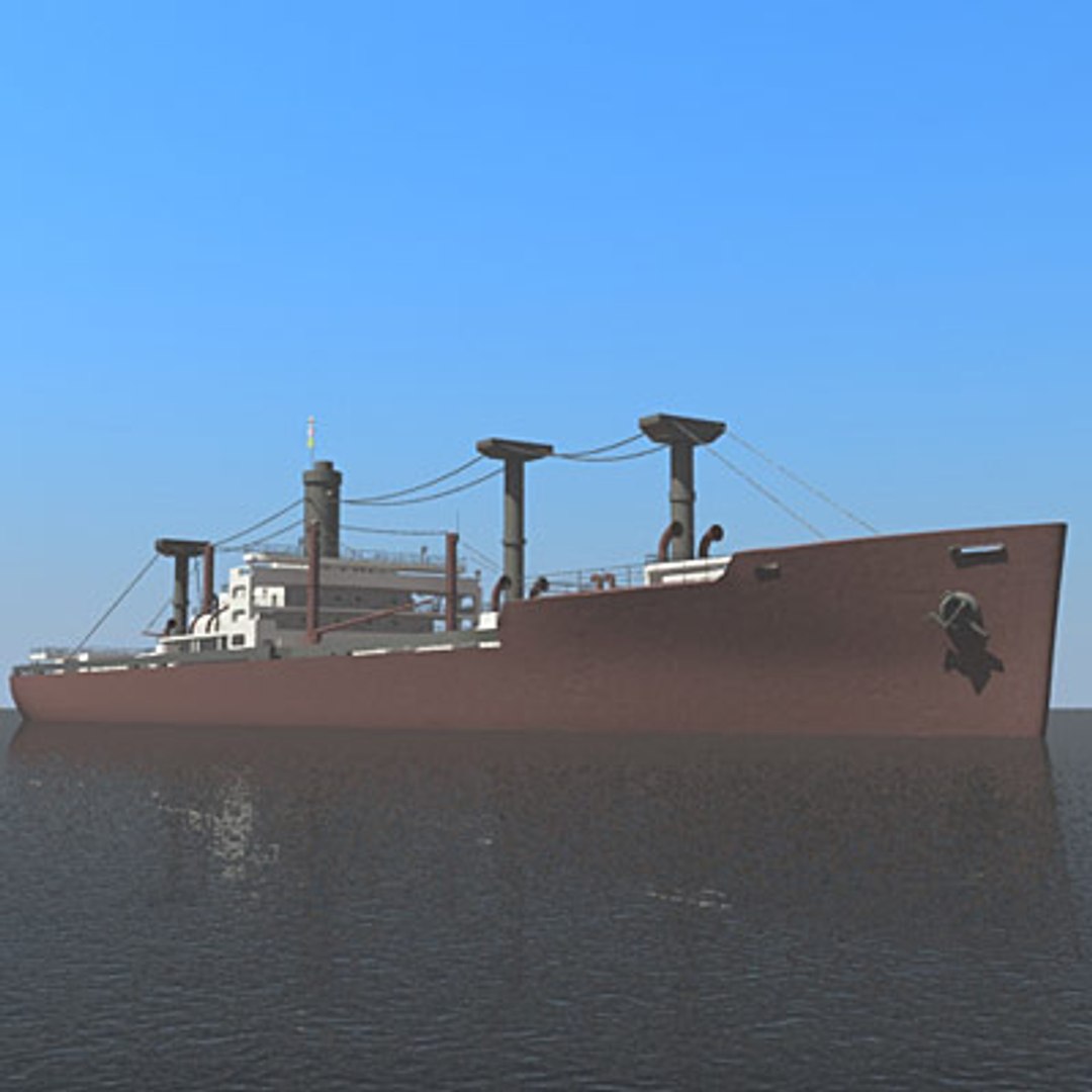 victory ship cargo 3d model