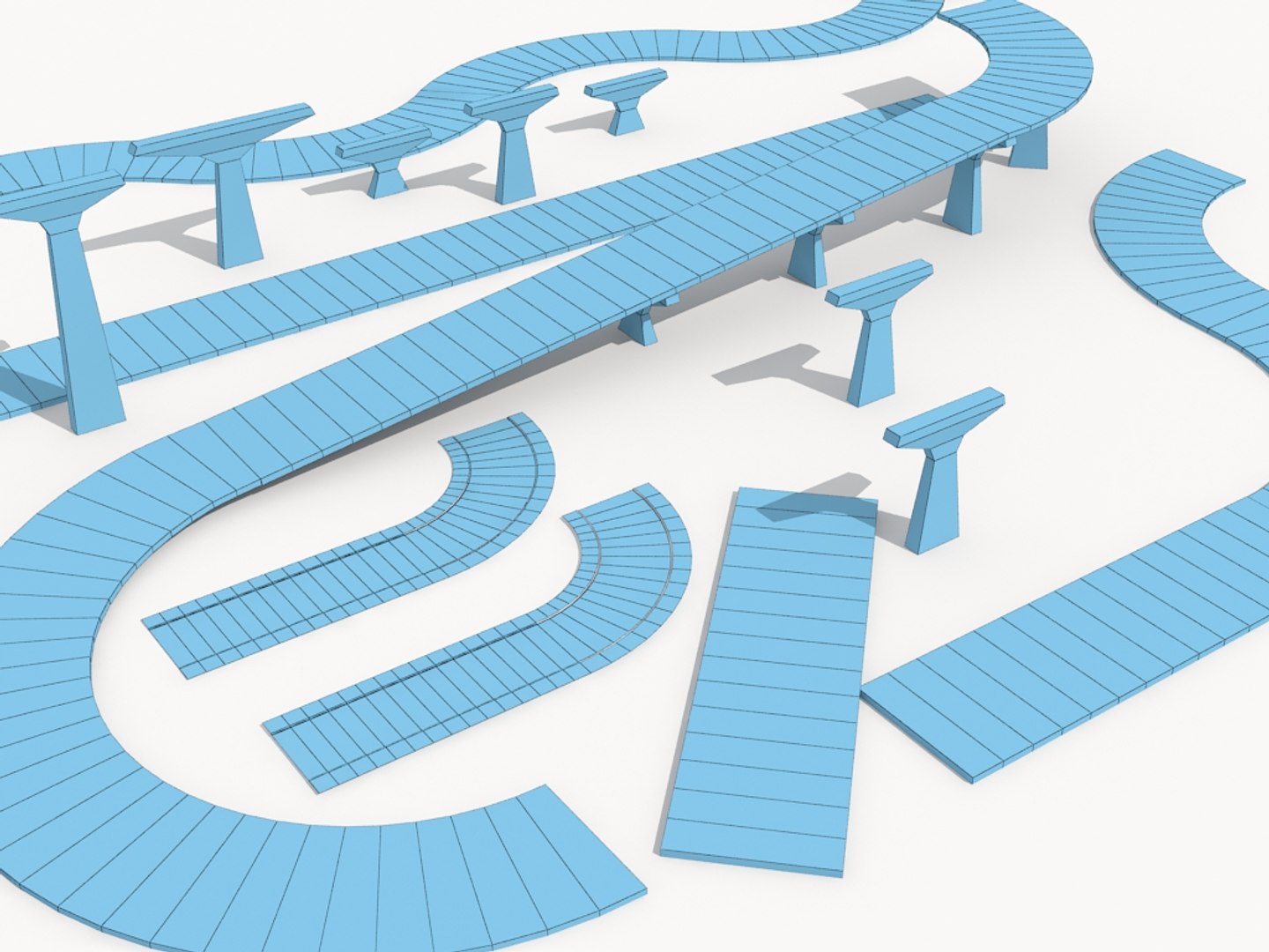 Pavement Sidewalk Road 3d Model