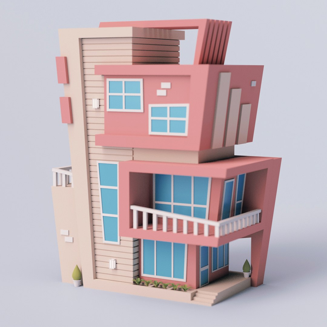 3D Cartoon Modern House 08 - TurboSquid 1900246