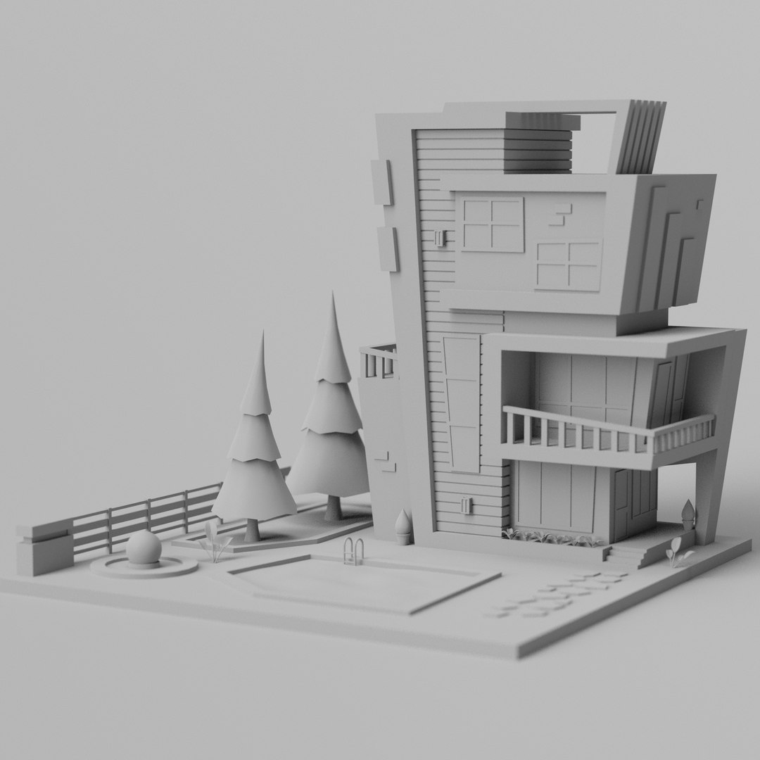 3D Cartoon Modern House 08 - TurboSquid 1900246