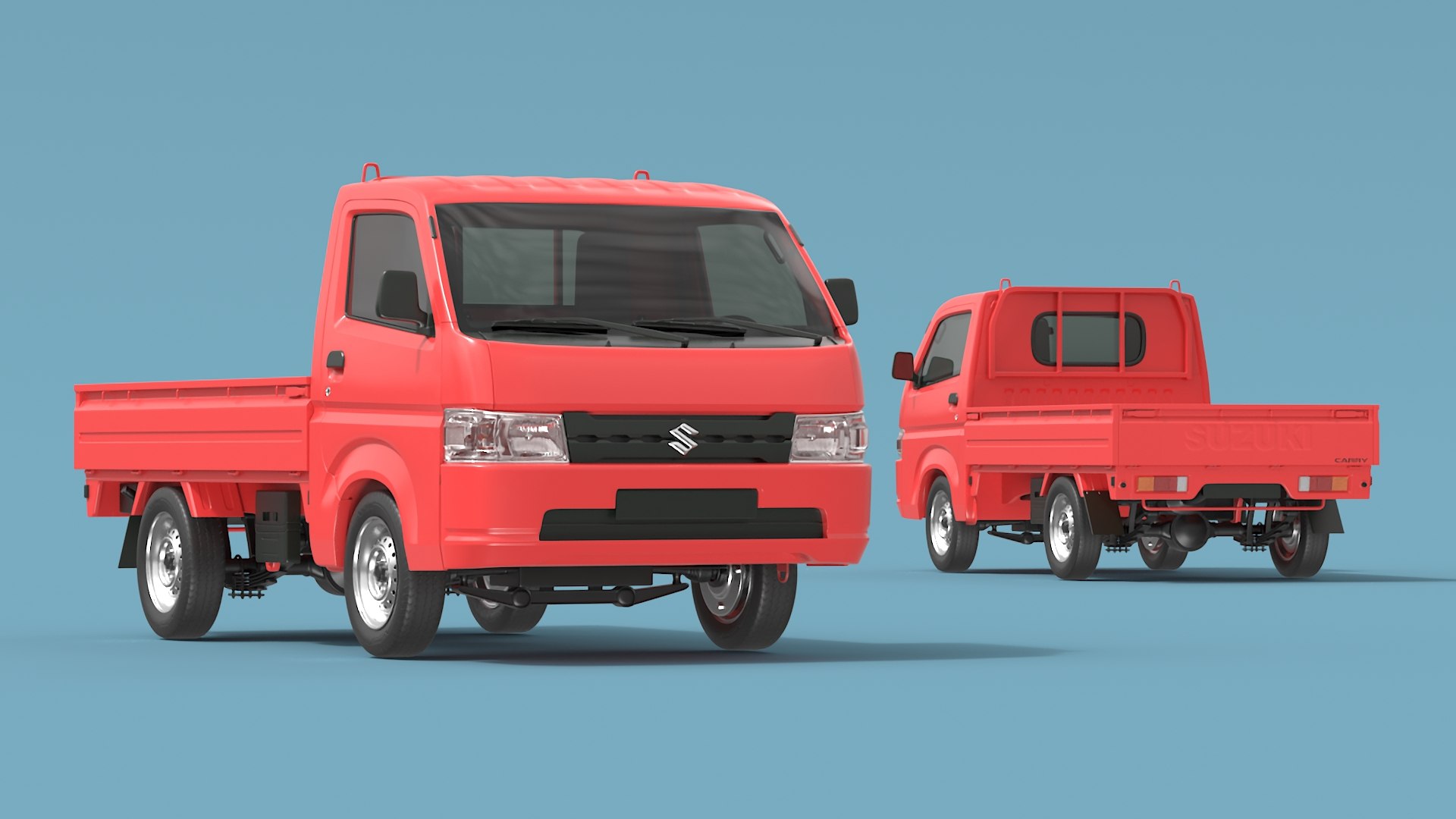 Suzuki Carry Truck Red Rigged For Cinema 4D 3D Model - TurboSquid 2342659