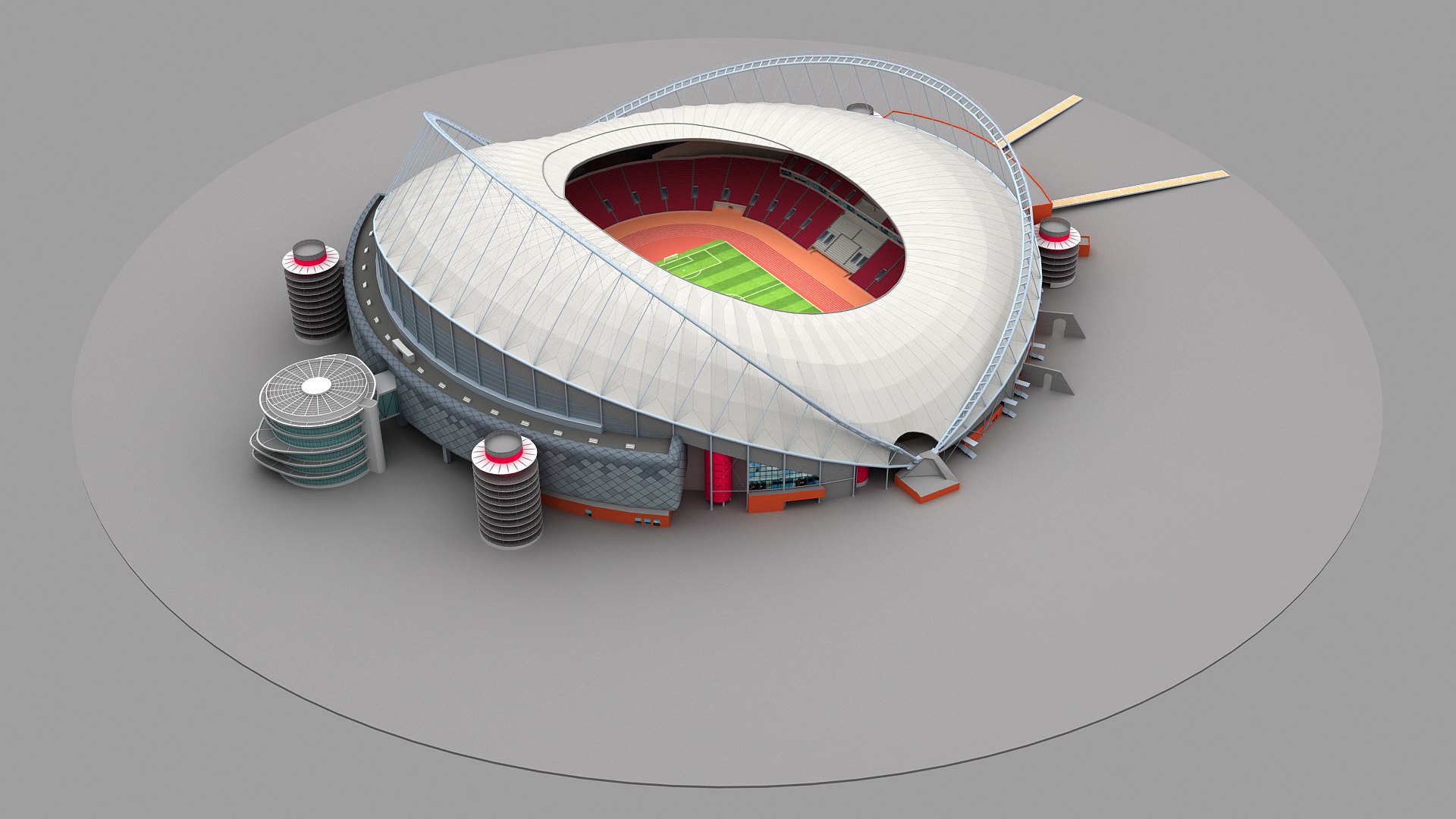 Khalifa International Stadium Qatar 3D Model - TurboSquid 1966855
