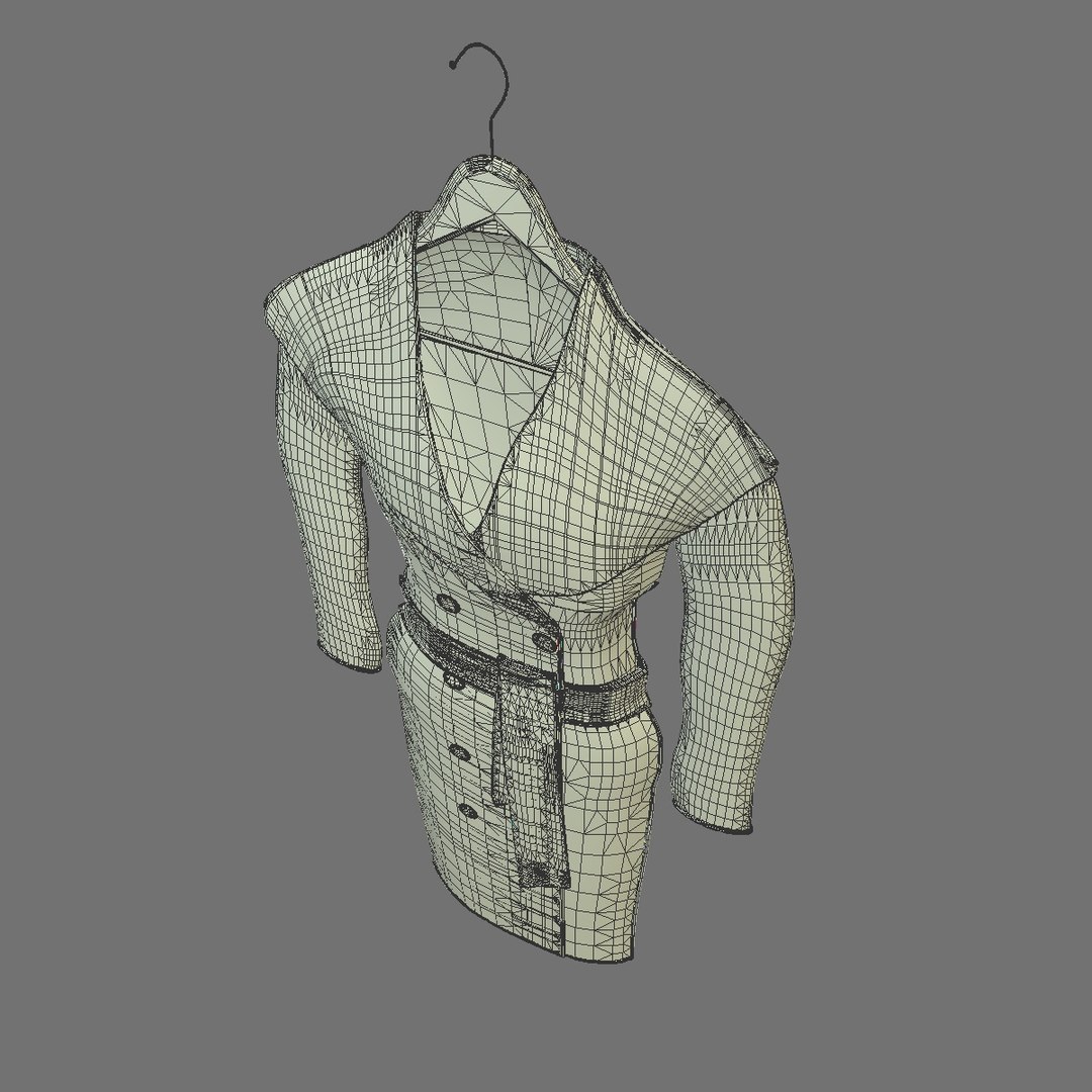 Womans Checkered Coat Hanger 3d Model