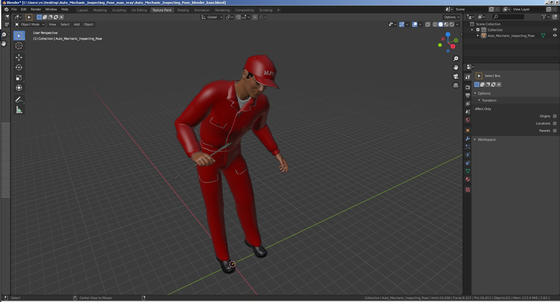 Auto mechanic inspecting pose 3D model - TurboSquid 1604063