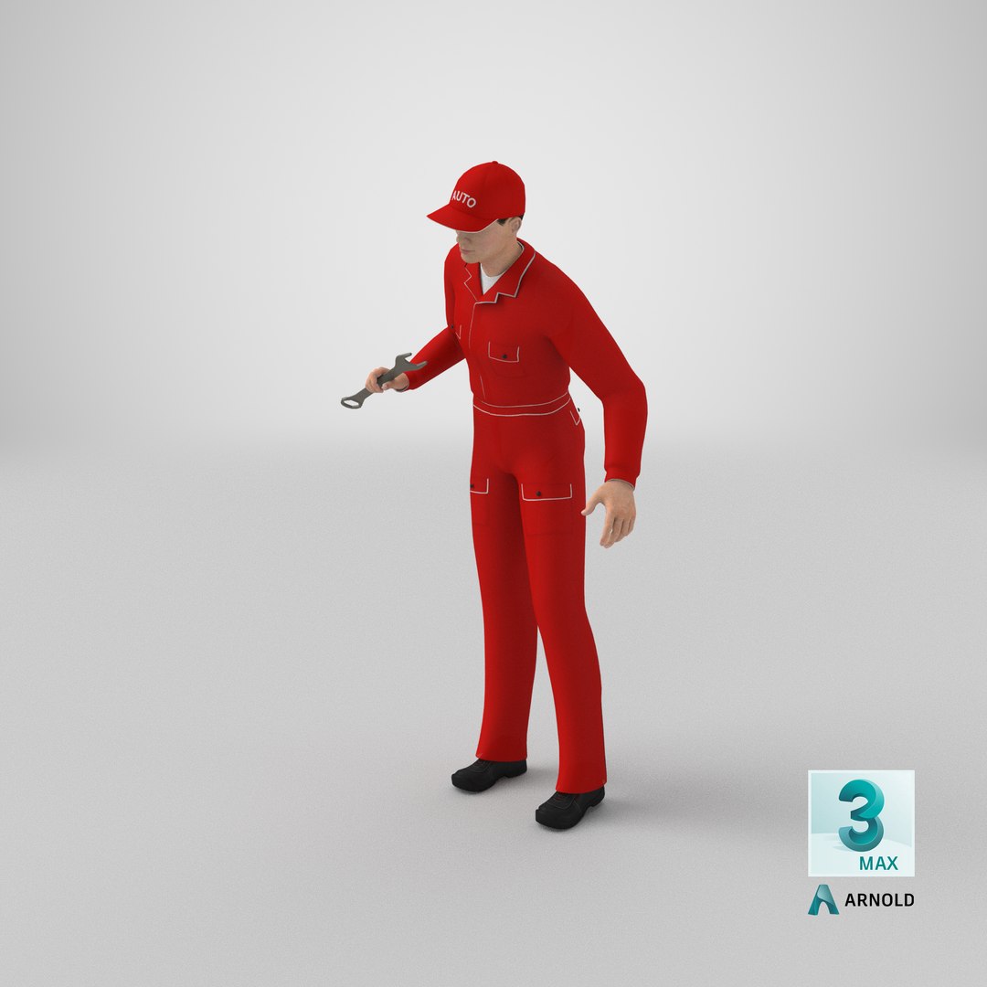 Auto mechanic inspecting pose 3D model - TurboSquid 1604063