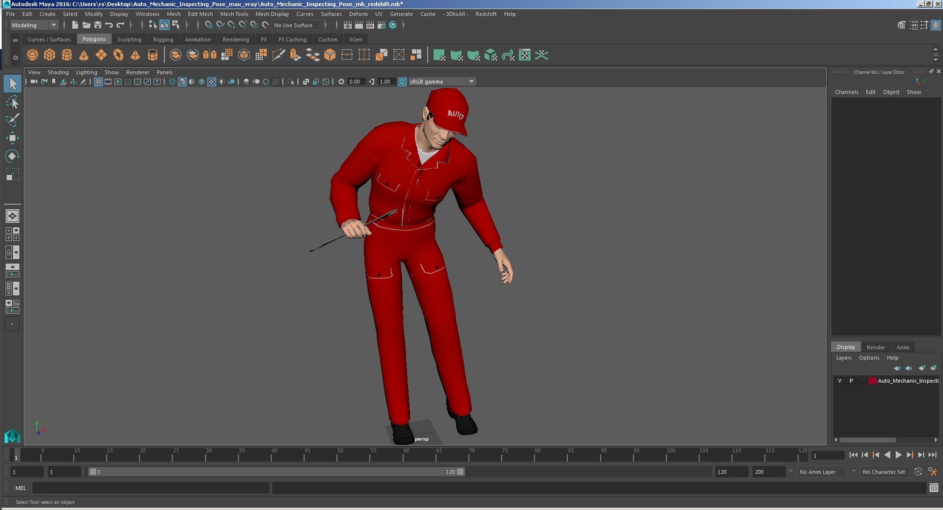 Auto mechanic inspecting pose 3D model - TurboSquid 1604063
