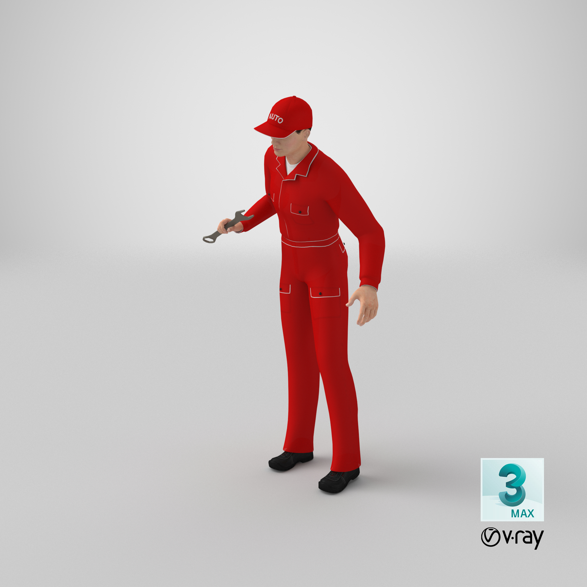 Auto mechanic inspecting pose 3D model - TurboSquid 1604063