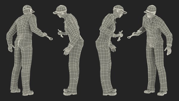 Auto mechanic inspecting pose 3D model - TurboSquid 1604063