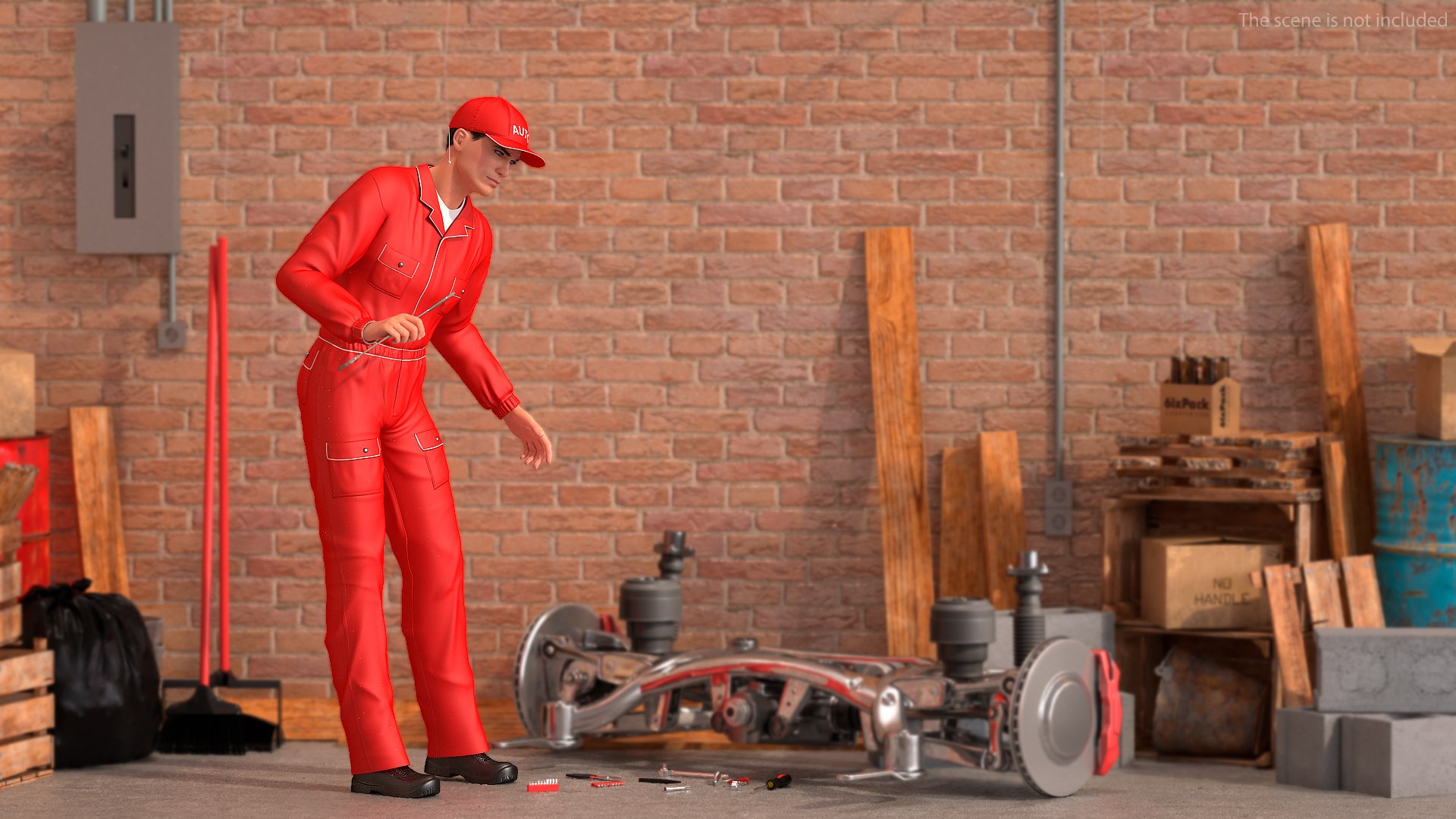 Auto Mechanic Inspecting Pose 3D Model - TurboSquid 1604063