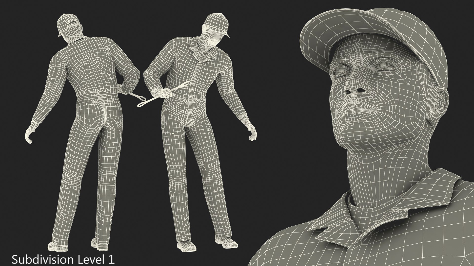 Auto mechanic inspecting pose 3D model - TurboSquid 1604063