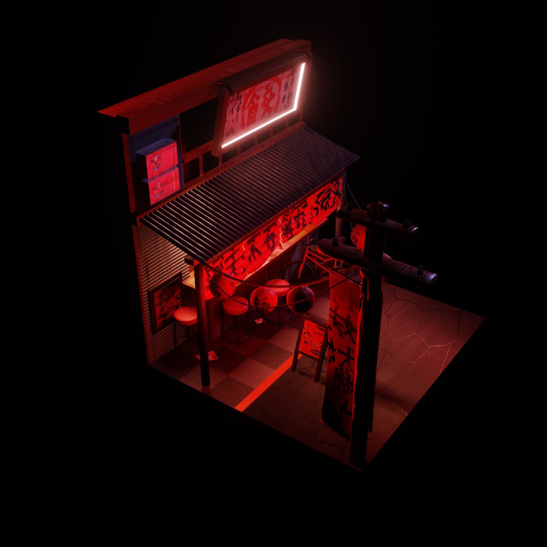 Japanese Street Tokyo Scene Architecture City Town Exterior 3D Model ...