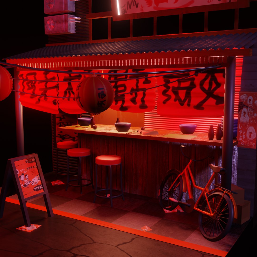 Japanese Street Tokyo Scene Architecture City Town Exterior 3D Model ...