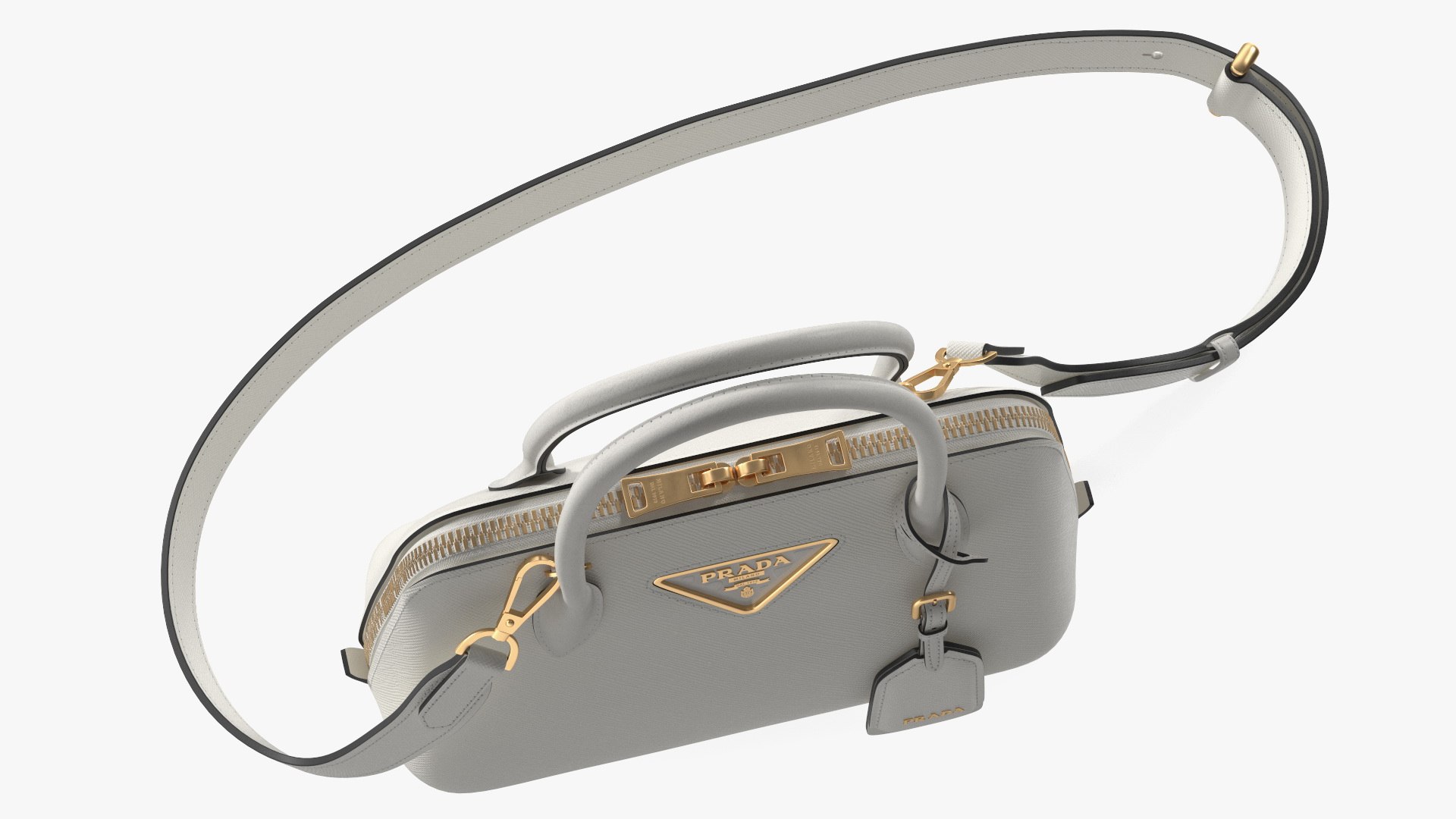 Leather White Bag Prada Promenade 3D model - TurboSquid 2133302