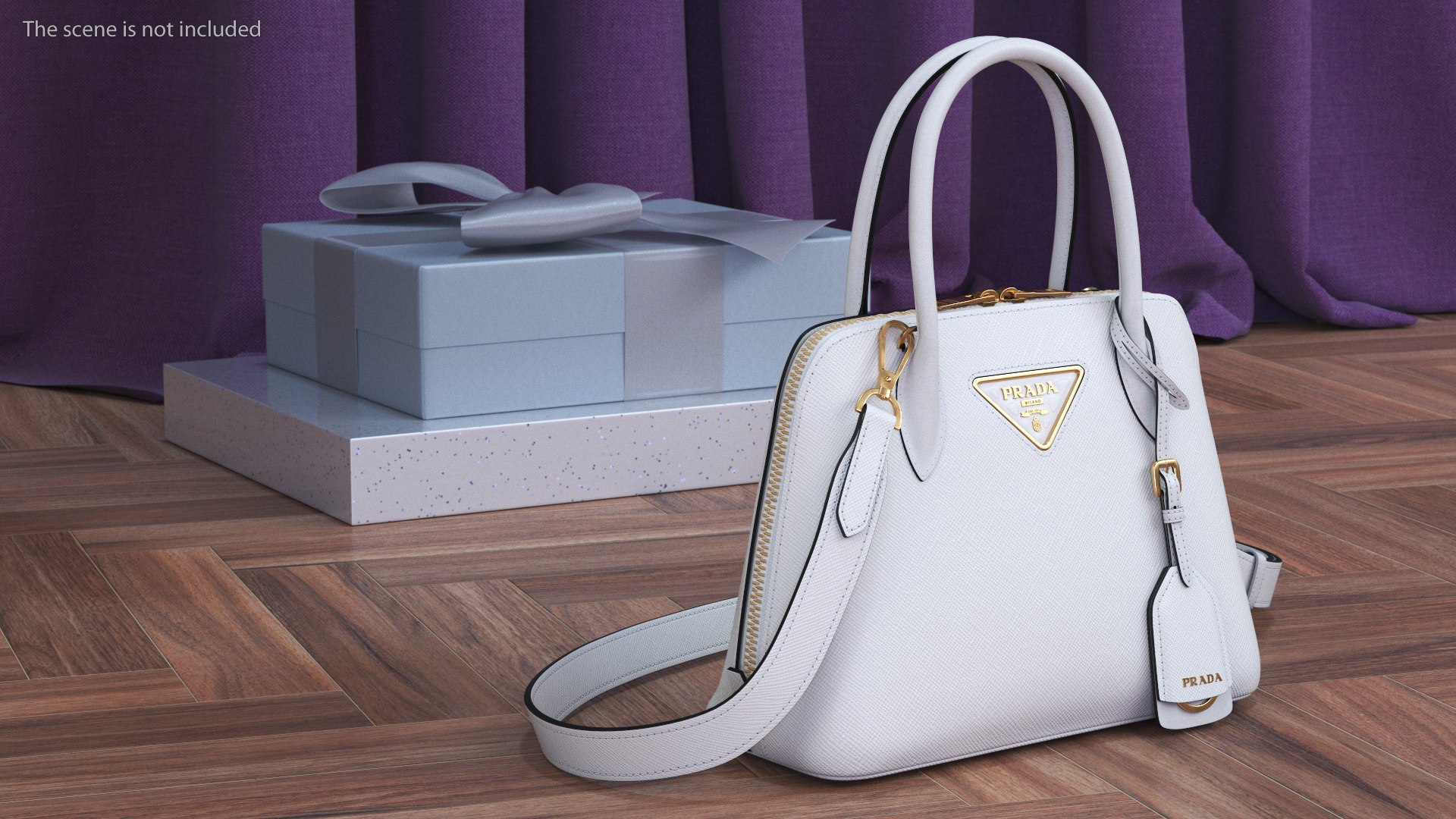 Leather White Bag Prada Promenade 3D model - TurboSquid 2133302