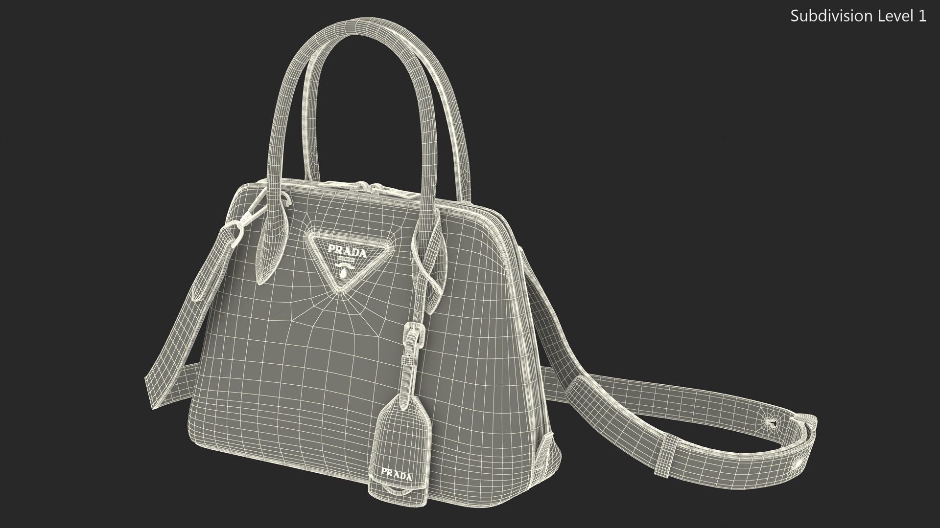 Leather White Bag Prada Promenade 3D model - TurboSquid 2133302