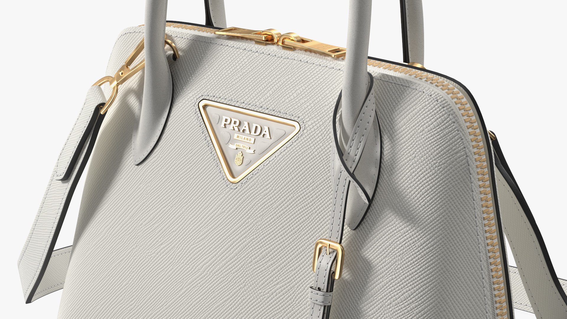 Leather White Bag Prada Promenade 3D model - TurboSquid 2133302