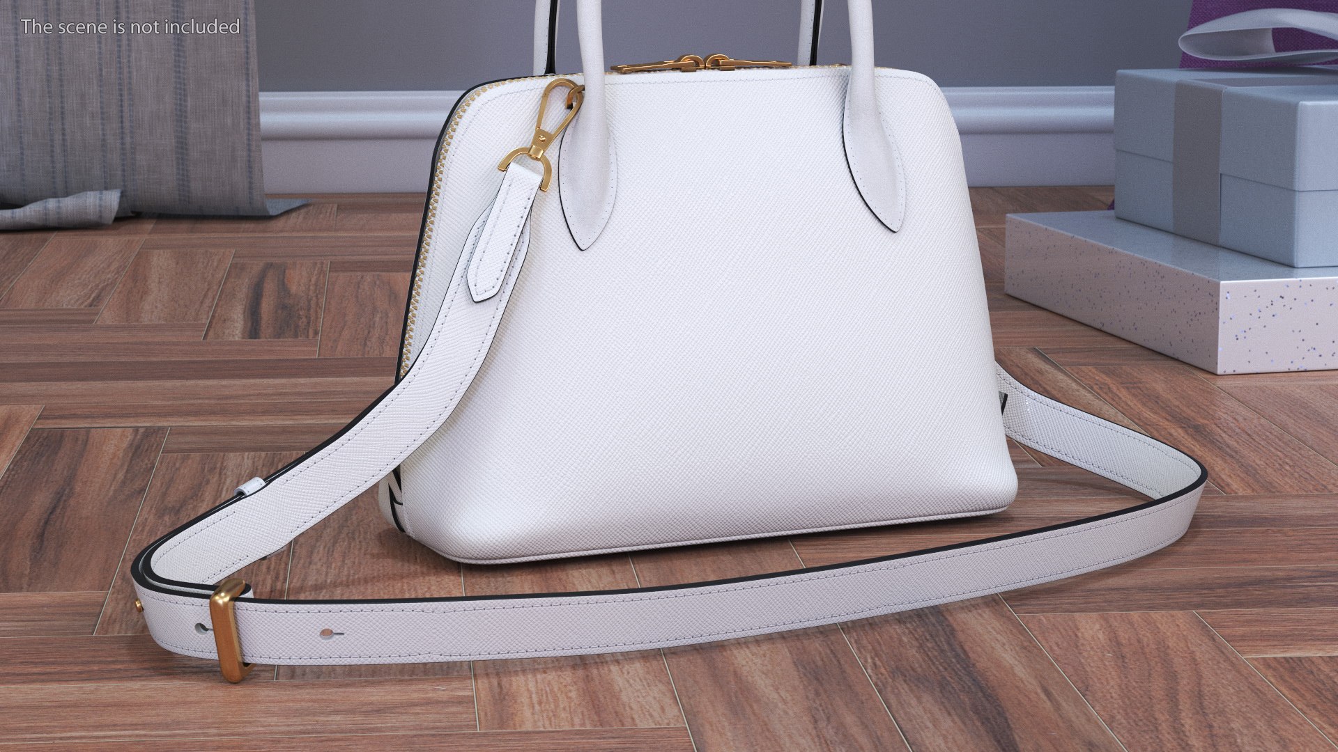 Leather White Bag Prada Promenade 3D model - TurboSquid 2133302