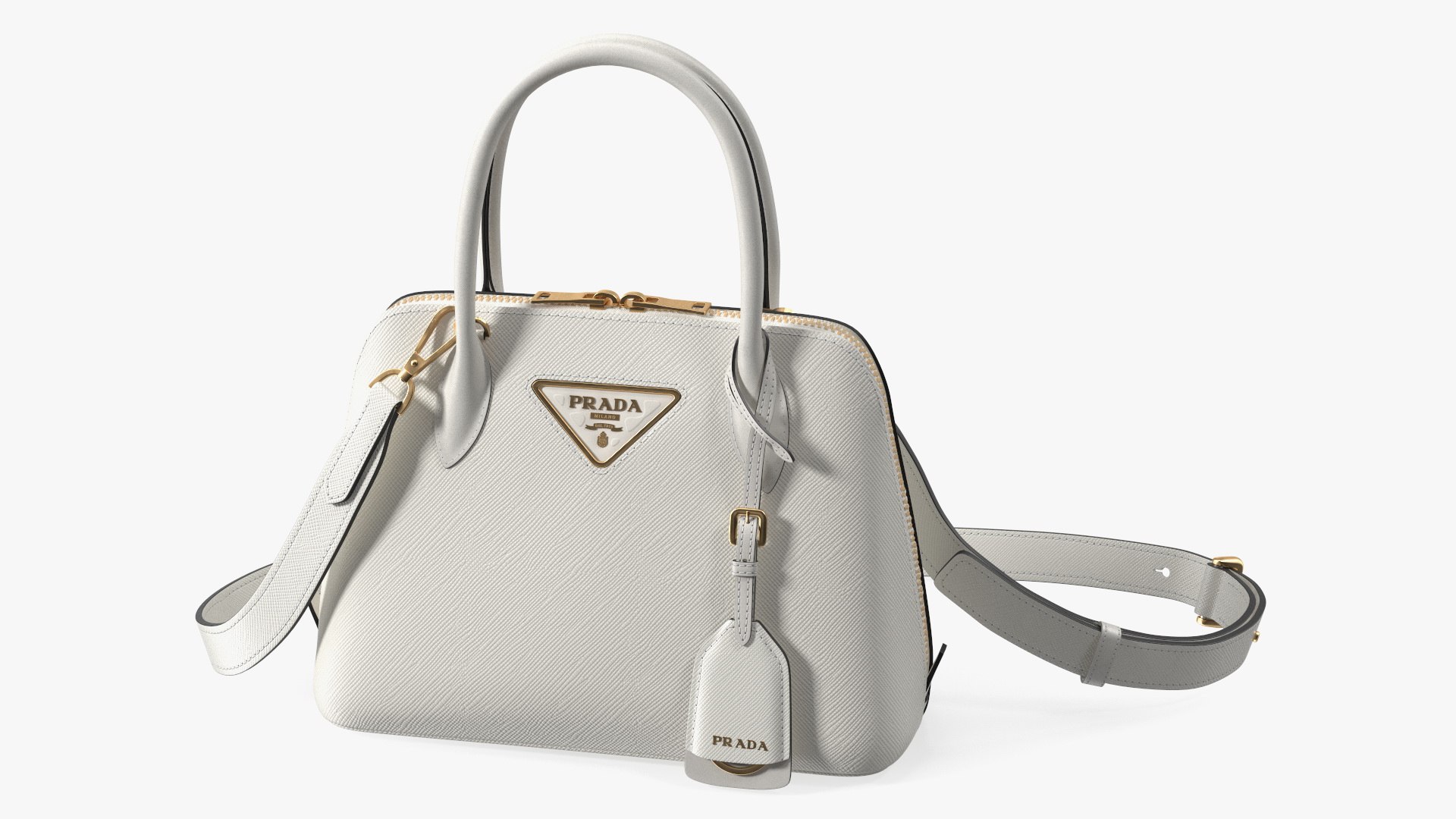 Leather White Bag Prada Promenade 3D model - TurboSquid 2133302