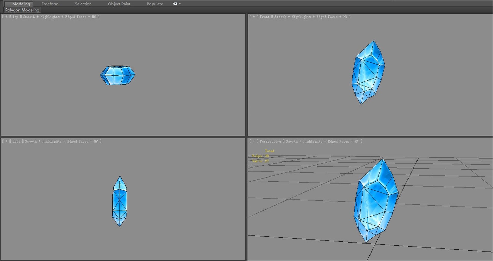 3D Model Cartoon Ice Cube - Sapphire Crystal - TurboSquid 2260813