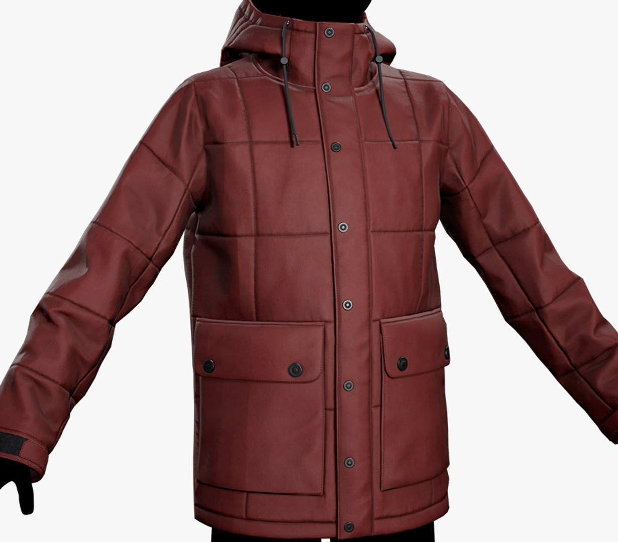 Red Winter Jacket Style 1 3D - TurboSquid 2298412