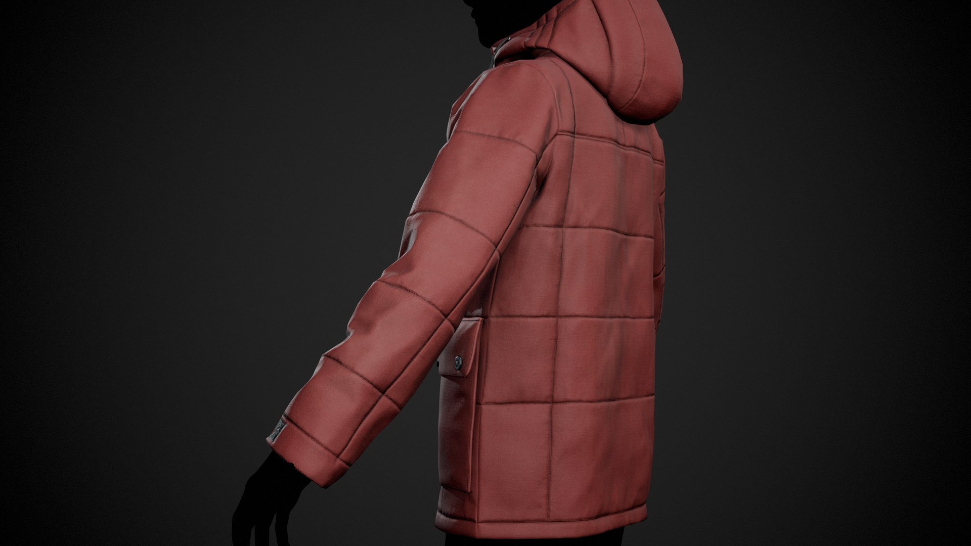 Red Winter Jacket Style 1 3D - TurboSquid 2298412
