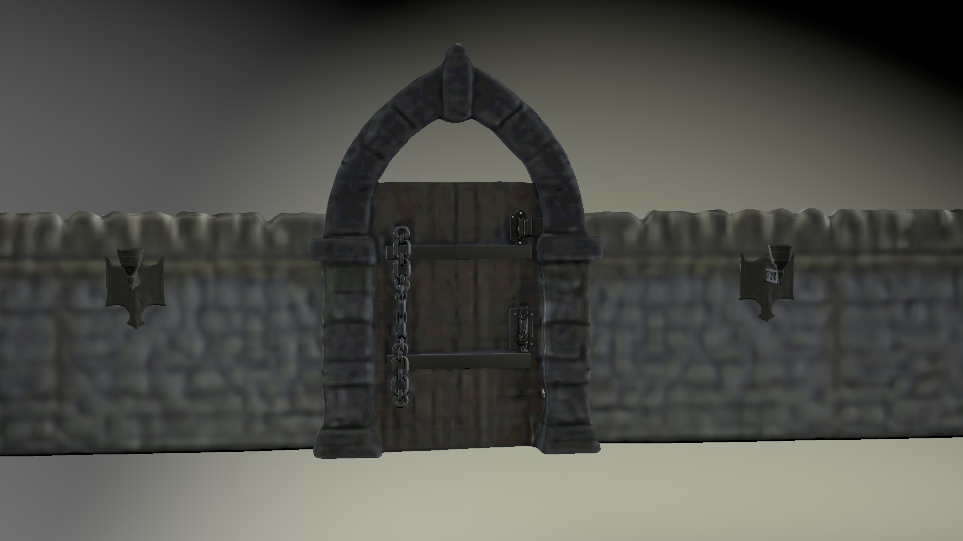 Medieval Castle Gate With Iron Hardware Model - TurboSquid 2181419