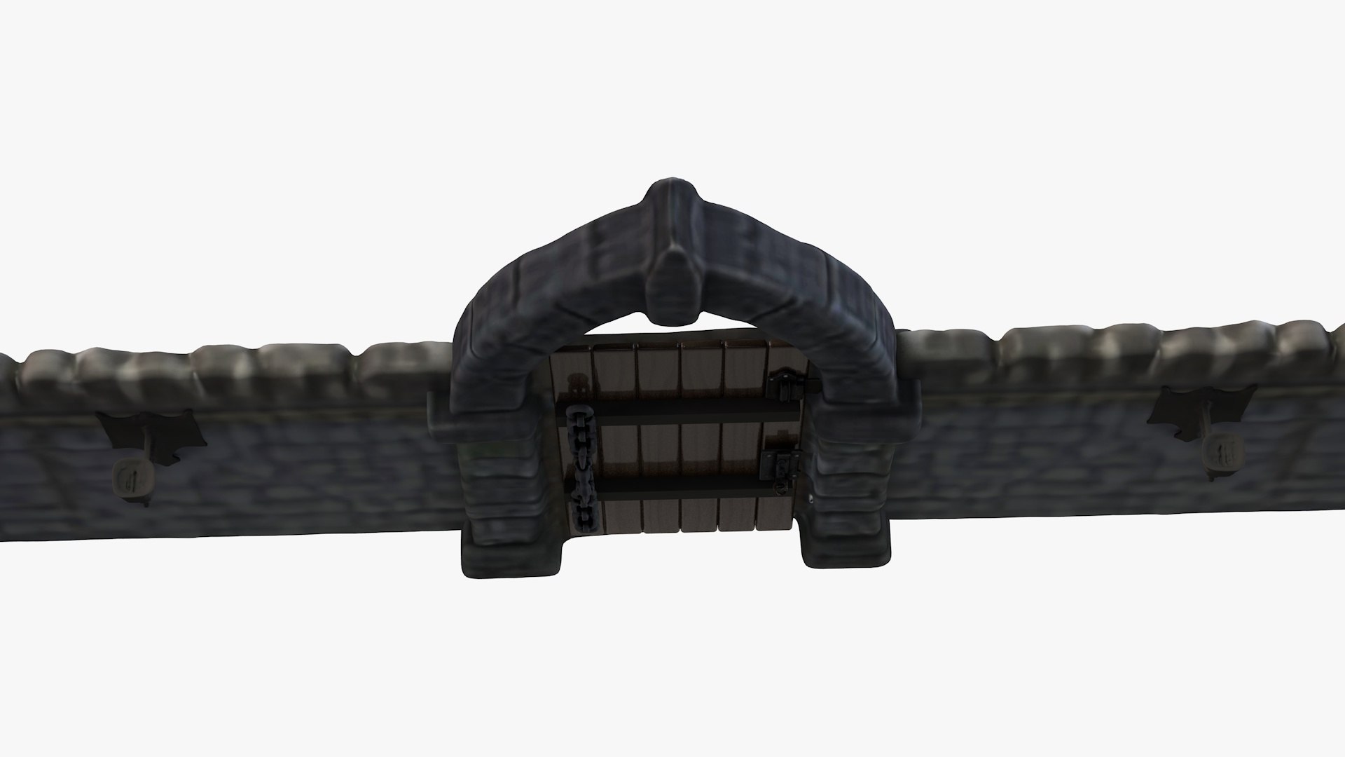 Medieval Castle Gate With Iron Hardware Model - TurboSquid 2181419