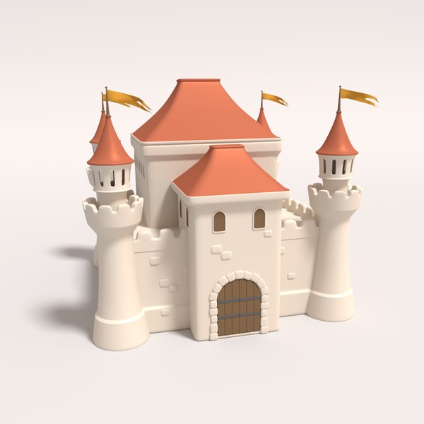 cartoon castle 3d obj