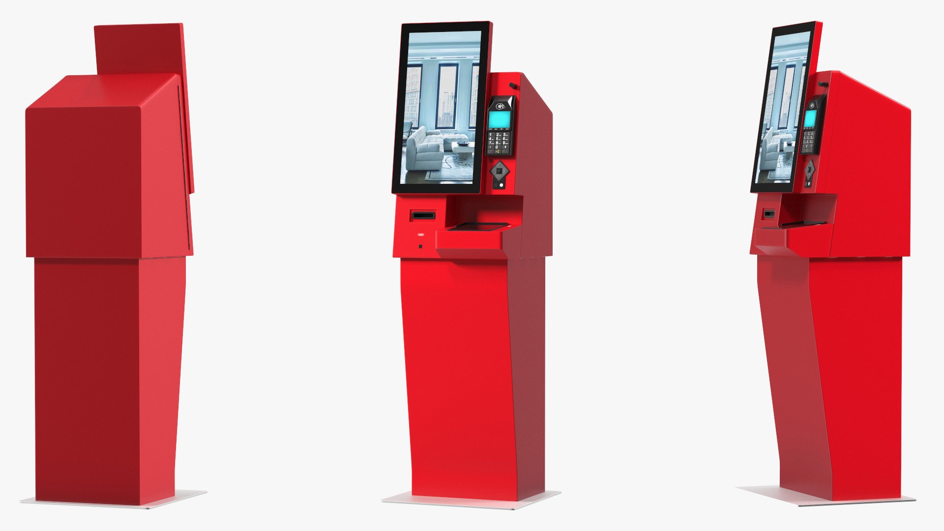 Smart Payment Hotel Kiosk Red 3D - TurboSquid 2248590