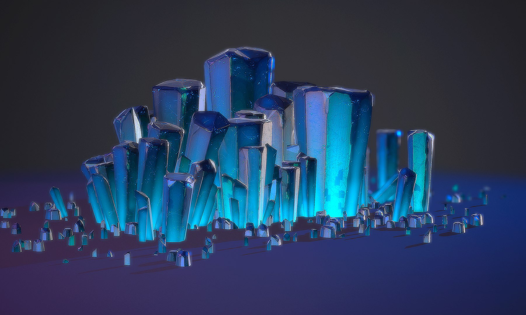 3d crystal pack model