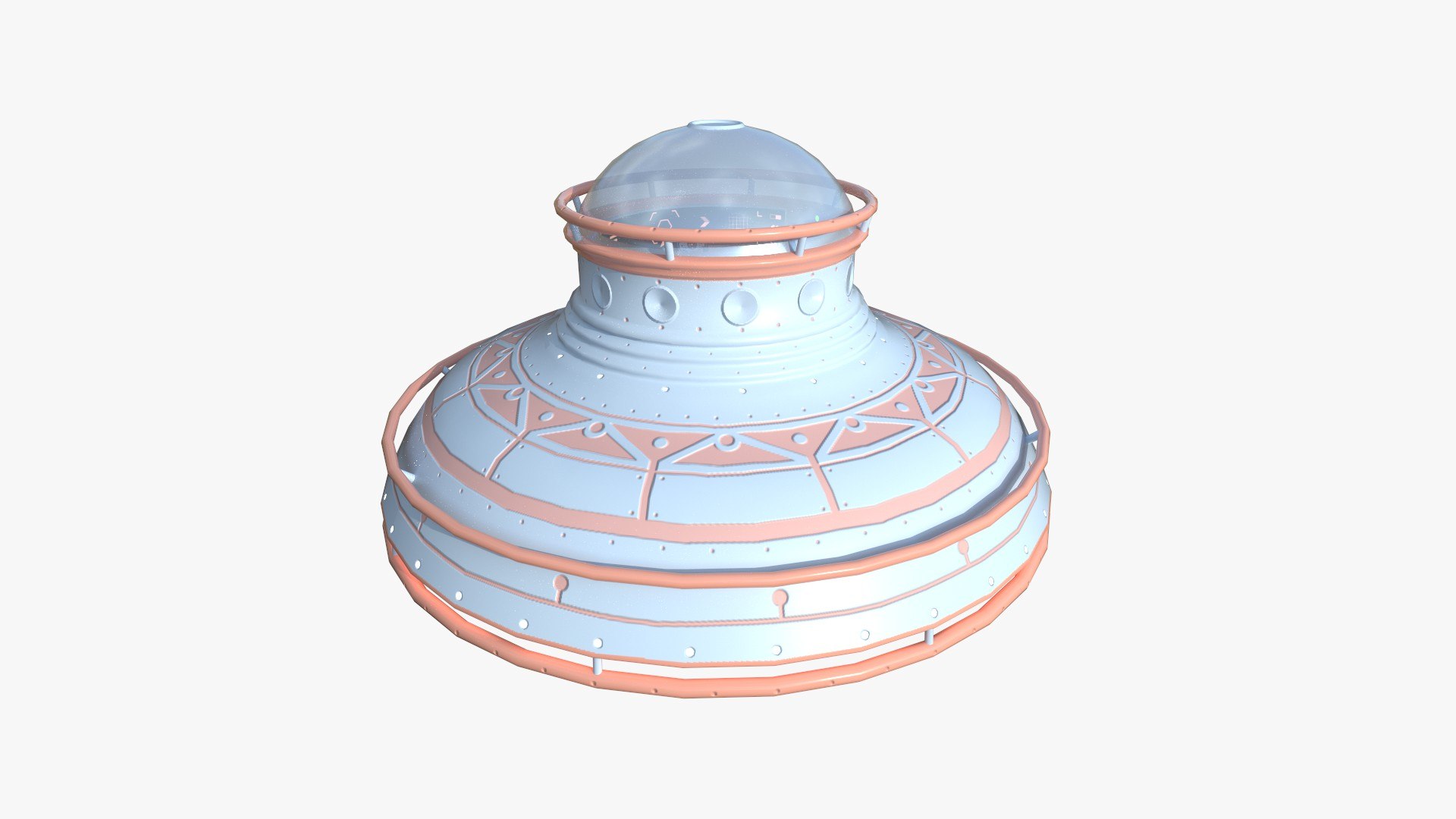 Alien Spaceship UFO F12 Cartoon - Sci Fi Spacecraft Design 3D Model ...