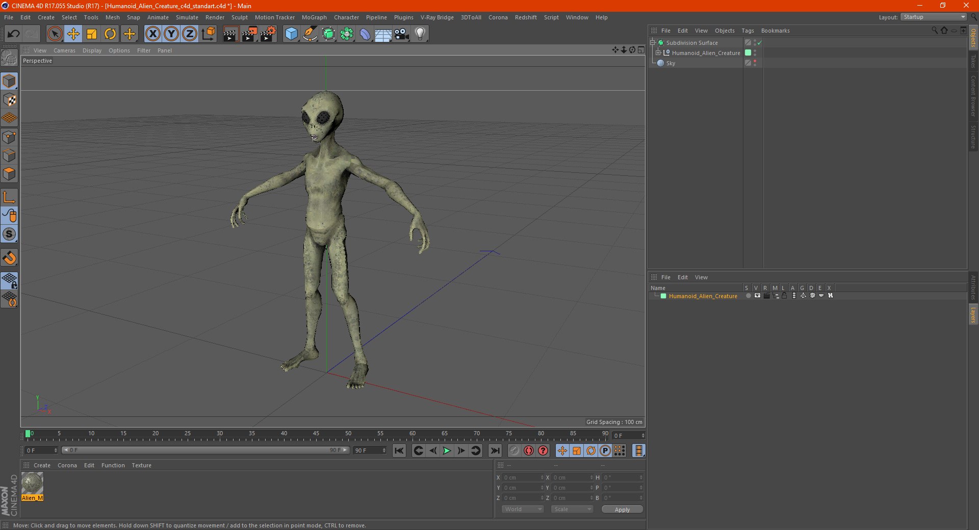 3D Humanoid Alien Creature model - TurboSquid 1871693
