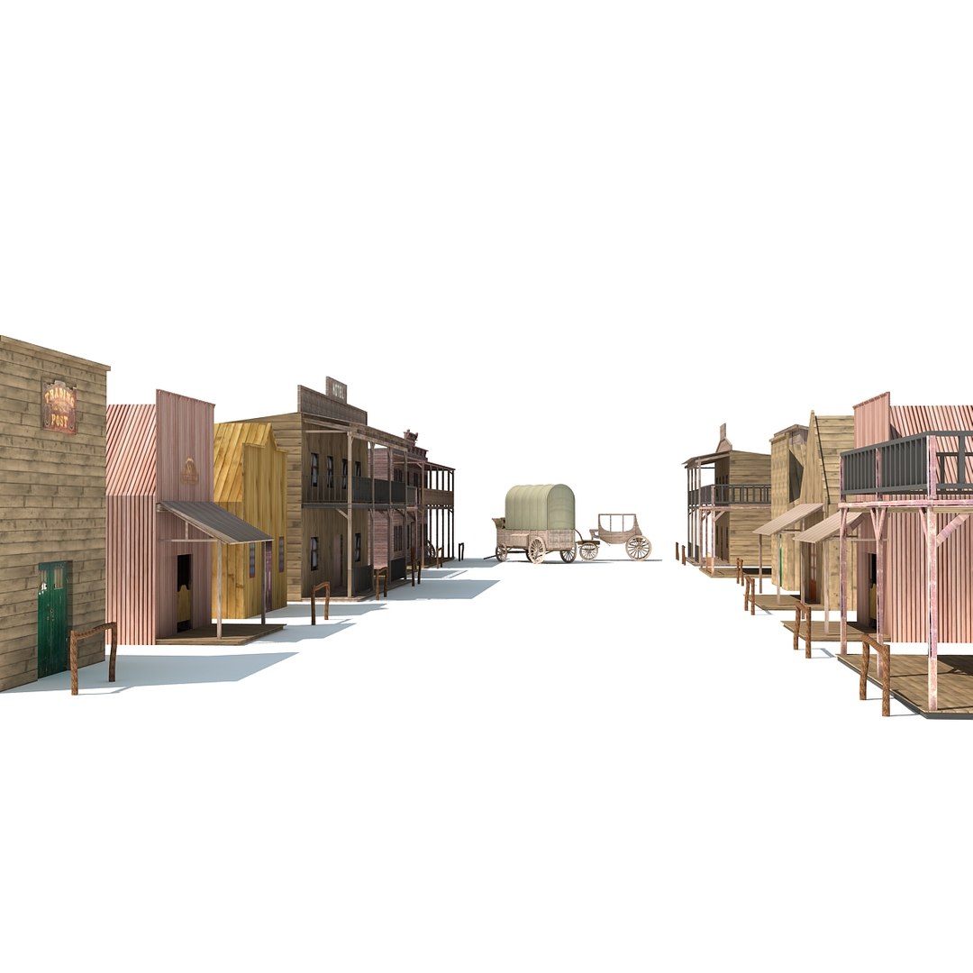 3D Western Town Model - TurboSquid 475311